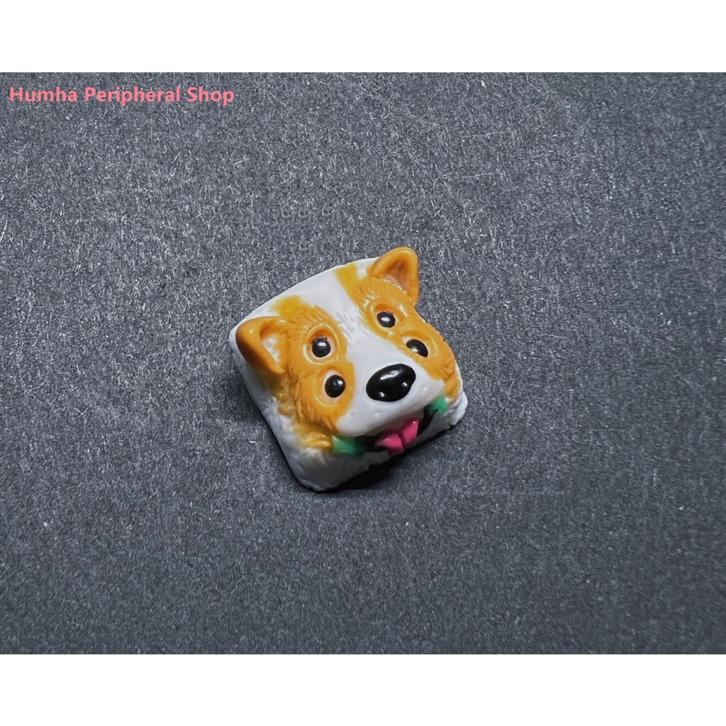 Humha Artisan keycap Four-eyed dog keycap Hand made Resin keycap ...