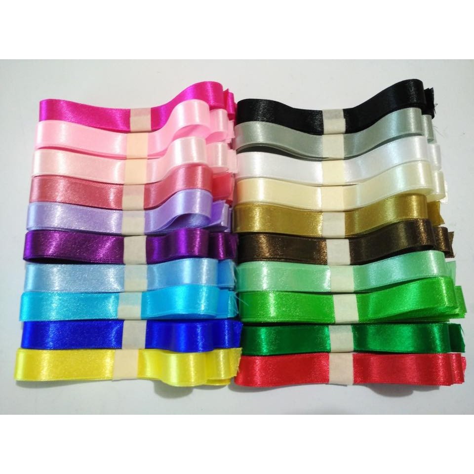 1/2 satin double edge ribbon bundle | Shopee Philippines