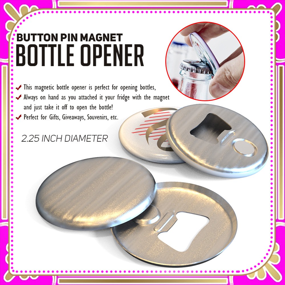 Button Pin Bottle Opener 2.25 inches (100 sets per pack) | Shopee ...