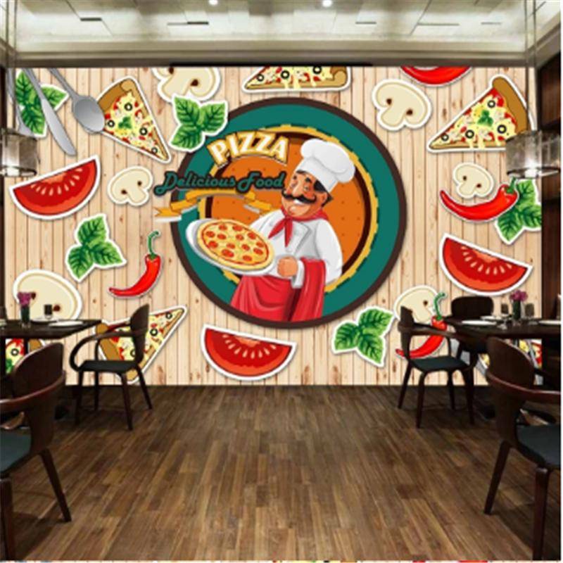snack wall industrial 3d paper italy 3d restaurant fast wall pizza ...