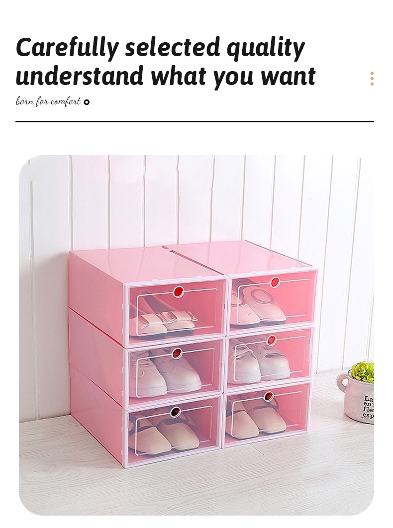 ShoeBox Color Shoe Box Foldable Drawer Case Storage box Plastic Storage ...