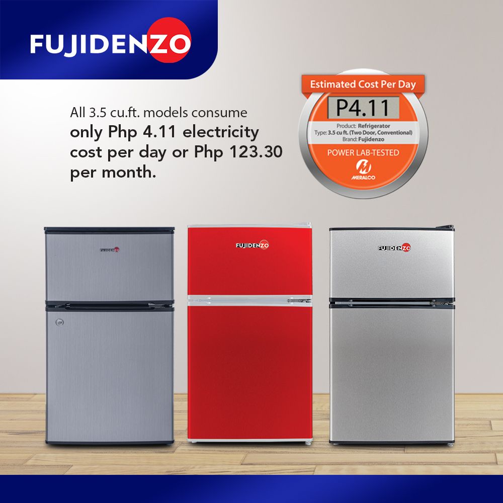 Fujidenzo 3.5 cu. ft. Two Door Personal Refrigerator RDD-35 T (Titanium ...
