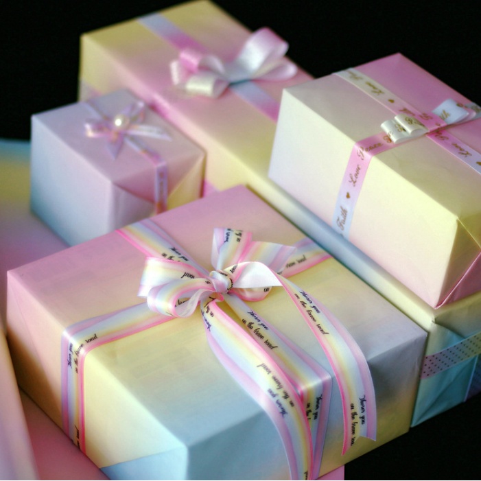 (5pcs) Rainbow Gradient Color Gift Wrapping Paper Roll Gift Wrapping ...