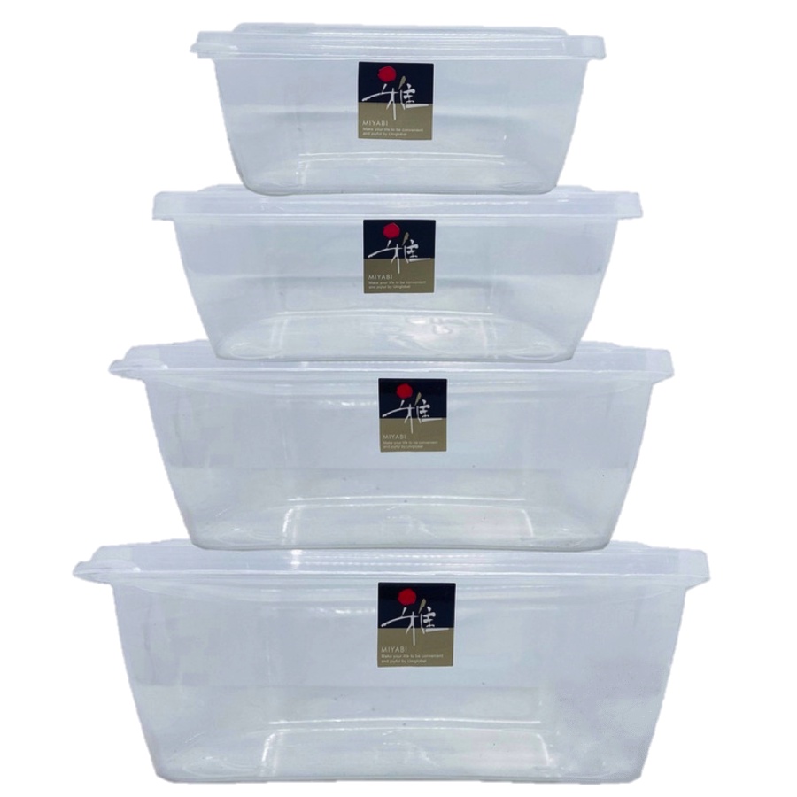 Miyabi Rectangular Transparent Clear Reusable Food Keeper Lunchbox ...