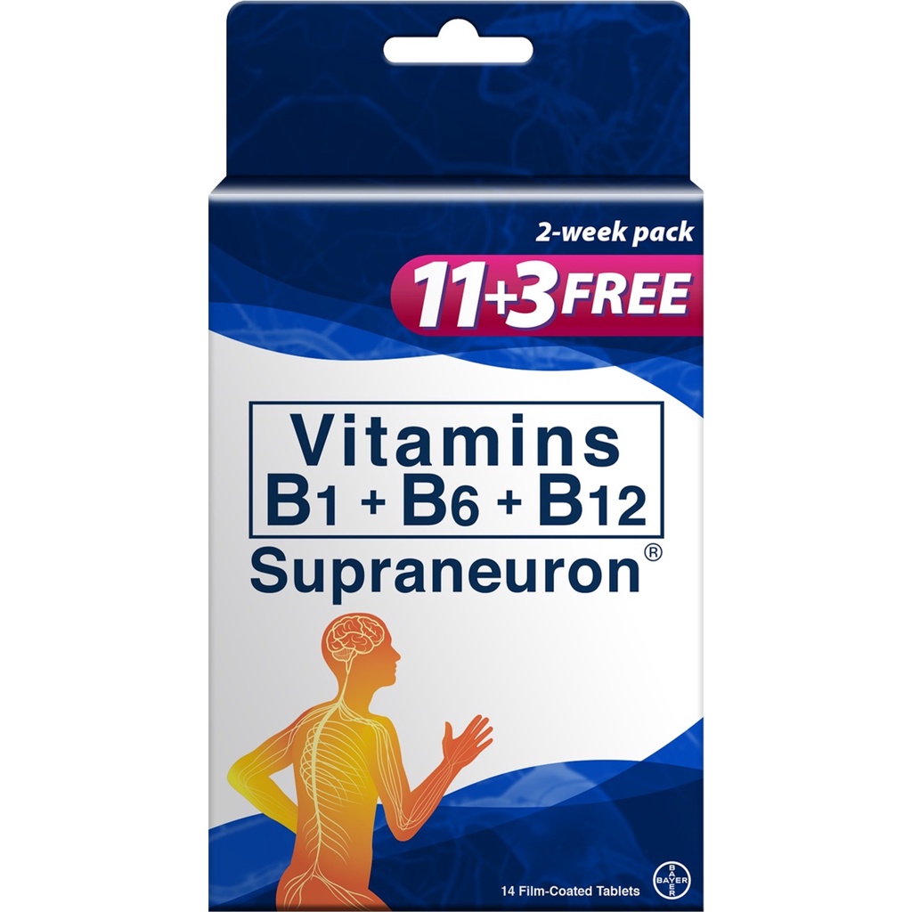 SUPRANEURON Vit B1; Vit B6; Vit B12 Sulit Pack 11+3 Tablets | Shopee ...