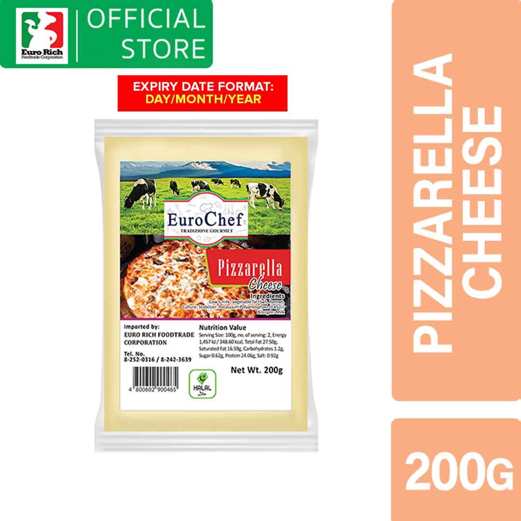Euro Chef Pizzarella Cheese Block 200g (EXPIRY DATE: D/M/Y) | Shopee ...