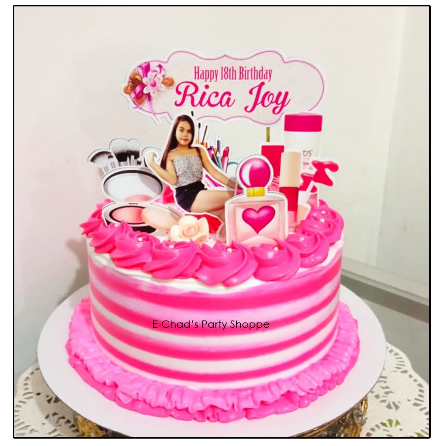 Make up cosmetics girl theme cake topper | Shopee Philippines