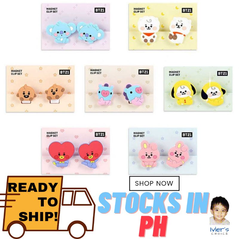 BTS Official monopoly BT21 Baby Magnet Clip Set (Direct Import from ...