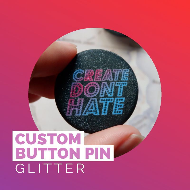 CUSTOMIZED GLITTER BUTTON PIN | Shopee Philippines