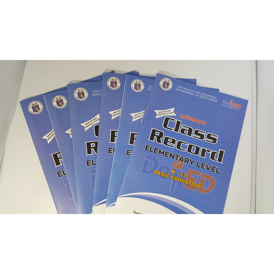 6 PCS New Revised Class Record Elementary Level ( 6pcs/pack) | Shopee ...