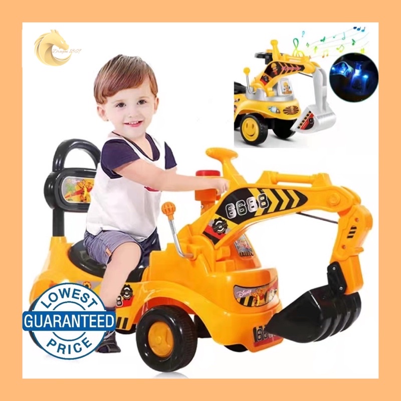 Excavator Backhoe Ride On Car Construction Toy Truck for Kids | Shopee ...