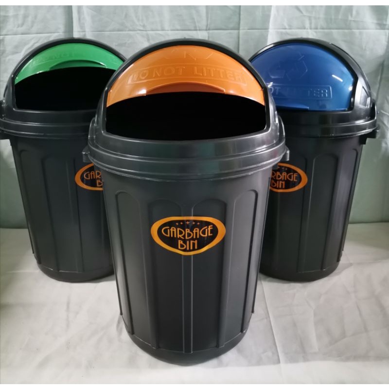 6308 Round Black Garbage Bin w/ slide cover 26L | Shopee Philippines