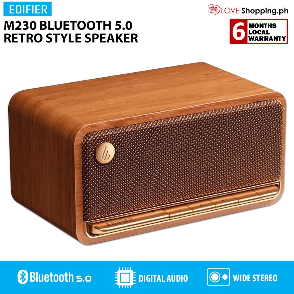 EDIFIER M230 Retro Style Wooden Bluetooth 5.0 Wireless Speaker Supports ...