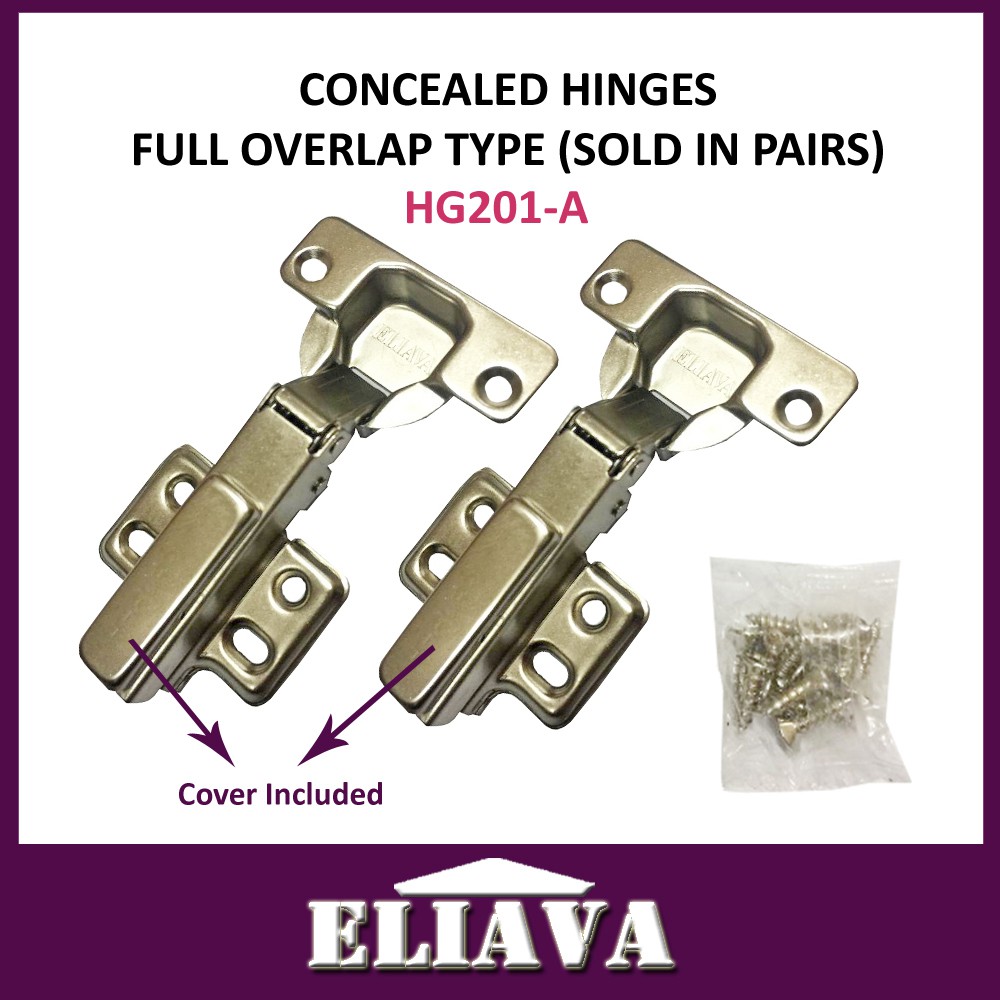 ELIAVA Concealed Hinges (2 pcs) Full Overlap EV-HG201A | Shopee Philippines
