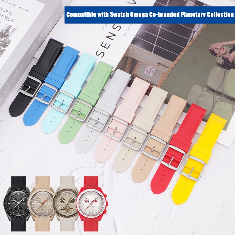 20mm Rubber Watch Strap for Omega X Swatch co-branded MoonSwatch Men ...