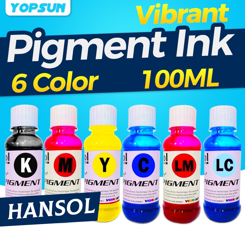Hansol Pigment / Waterproof Ink 100ml Per Bottle High Quality 6Color ...
