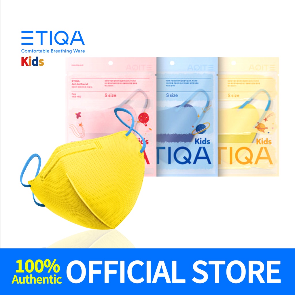 ETIQA KIDS Mask AirLite Round Basic Mask (Yellow, Blue, Pink) | Shopee ...