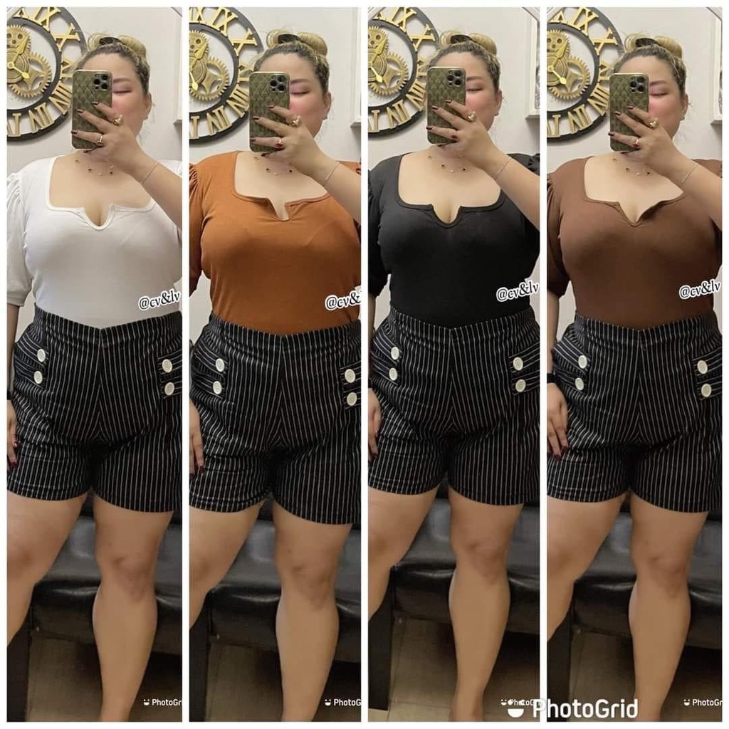 dee top blouse knitted fabric oversize fit up to 3xl (shorts not ...