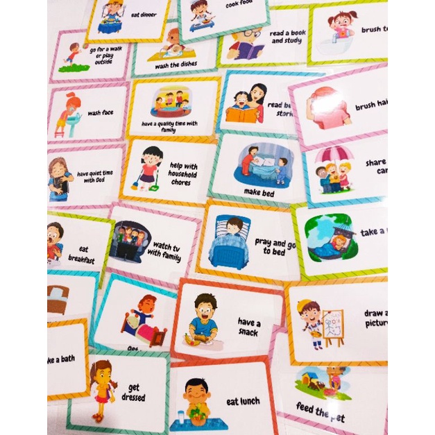 daily routine life skills for kids and toddlers educational laminated ...