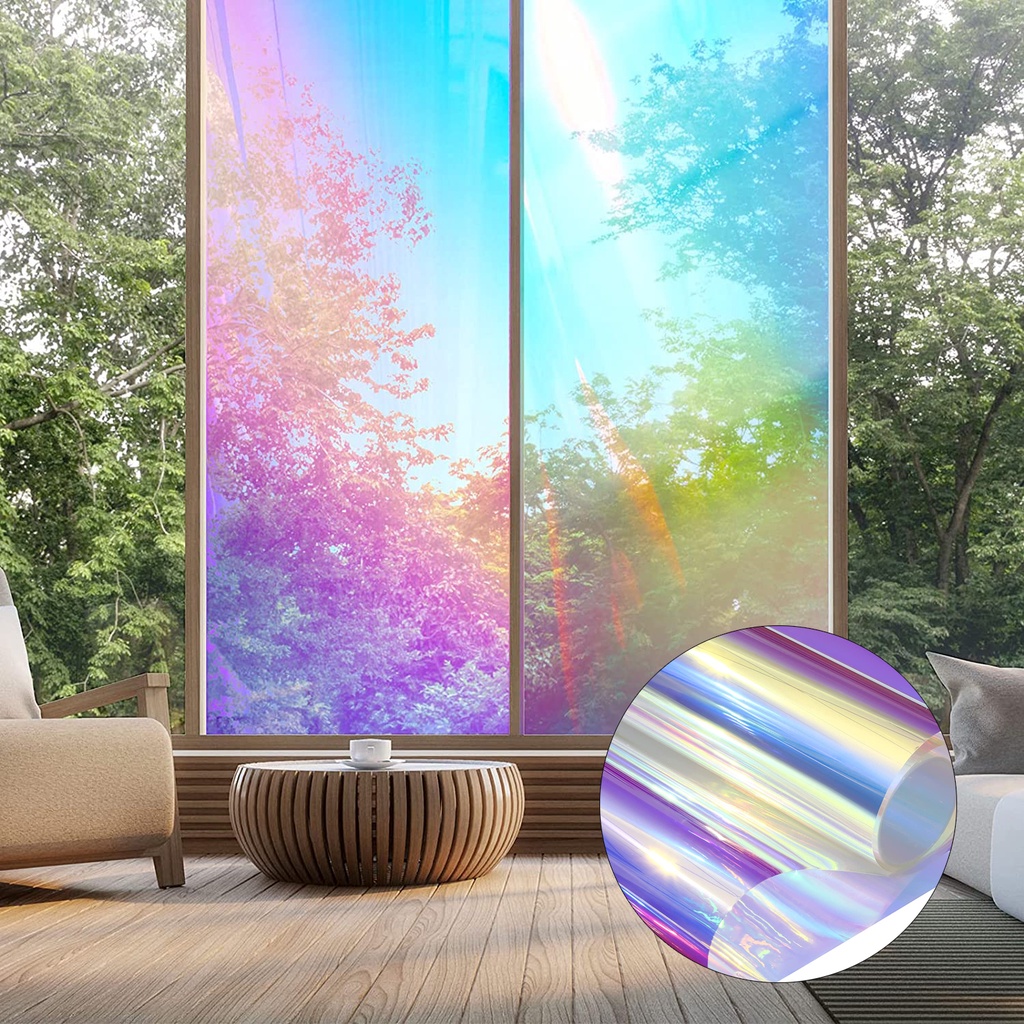 90x100cm Holographic Clear Window Film Iridescent Window Dichroic Film ...