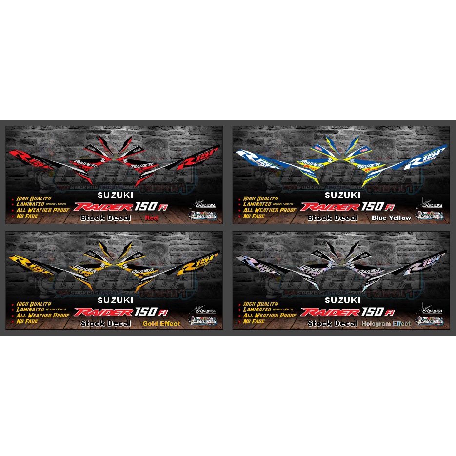 Suzuki Raider 150 Fi Stock Decals / Stickers with Freebies Sticker ...