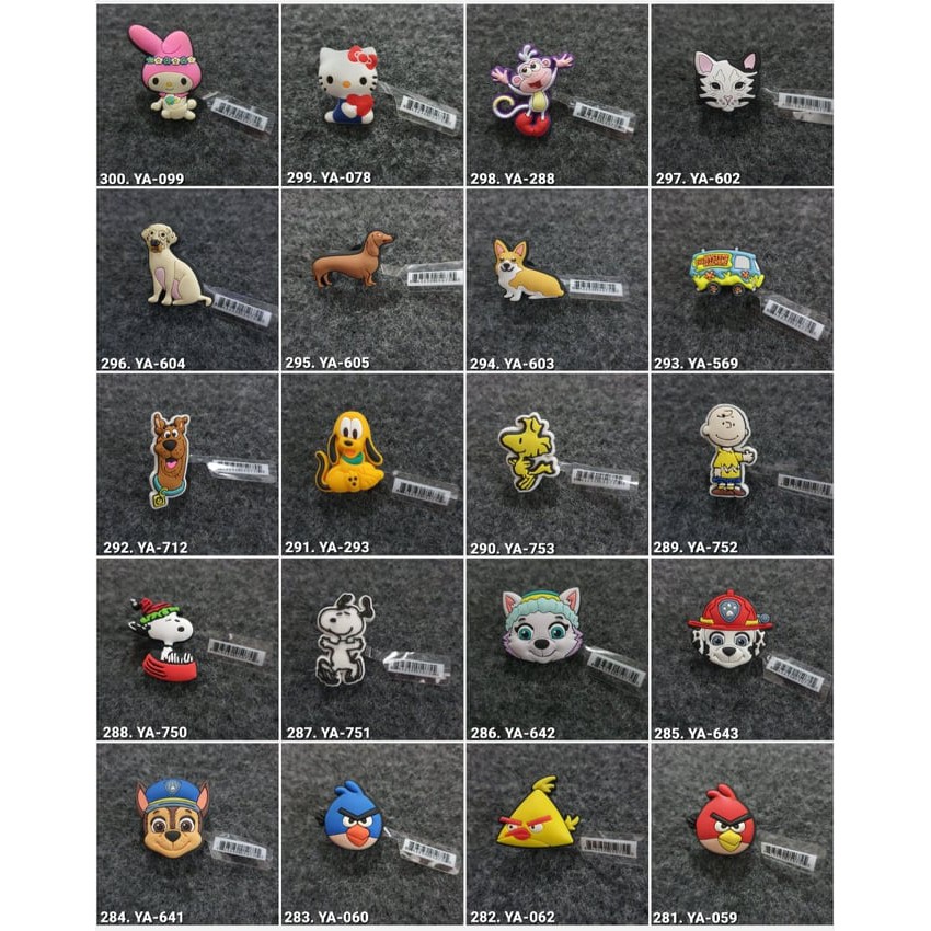 ONHAND Authentic Jibbitz Regular designs 281-300 Hole Shoes Charms ...
