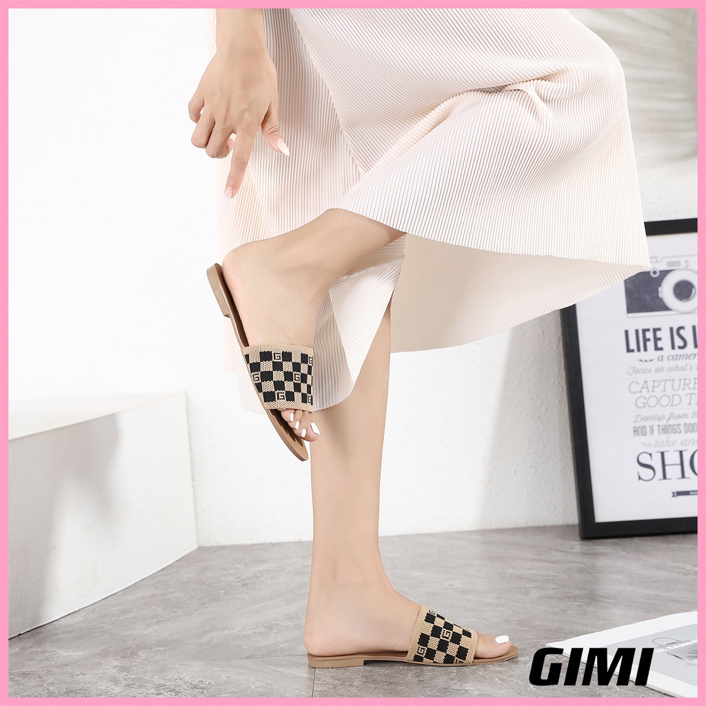 Korean Fashion GIMI Women Shoes Flat Sandals Flat Slippers AY-8094 ...