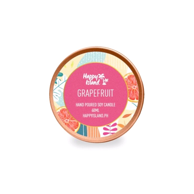 Happy Island Grapefruit Soy Candle (Travel Tin 2OZ/55G) | Shopee ...