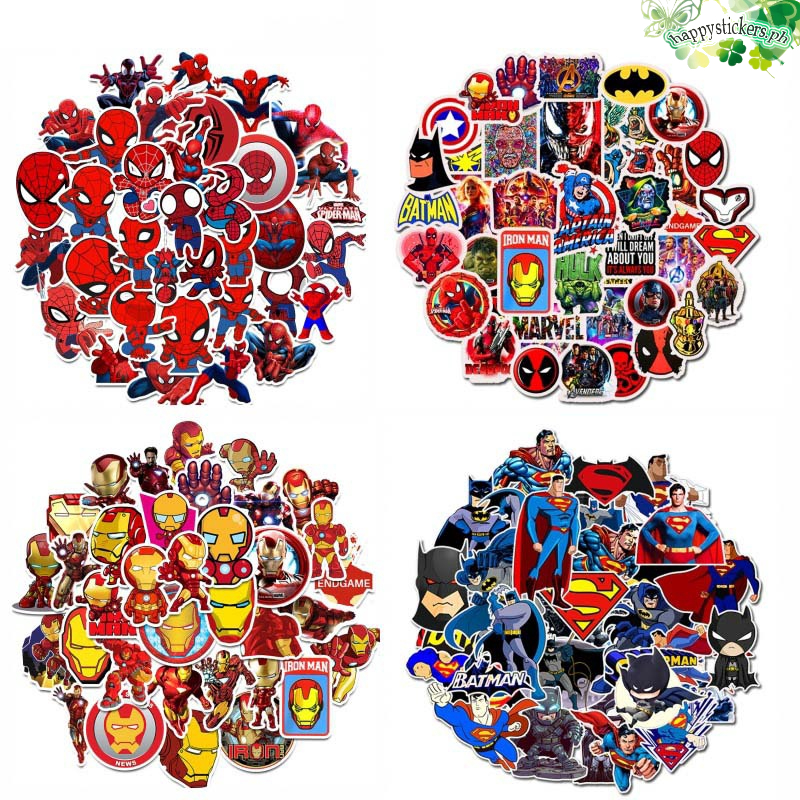 Marvel Graffiti Stickers Creative Sticker for Spiderman Batman Iron Man ...