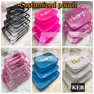 PERSONALIZED PREMIUM TRAVEL POUCH / CLEAR POUCH / COSMETIC POUCH ...