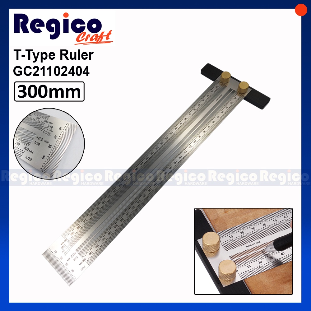 Regicocraft 300mm Stainless Steel T-Type Ruler GC21102404 Regico ...