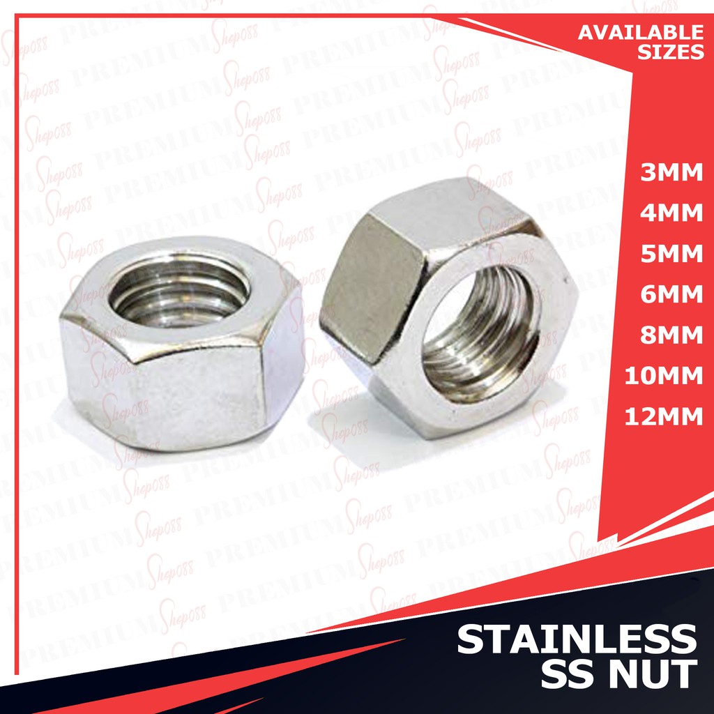 5/10pcs Stainless 304 Nut M4 M5 M6 M8 M10 M12 4MM 5MM 6MM 8MM 10MM 12MM ...