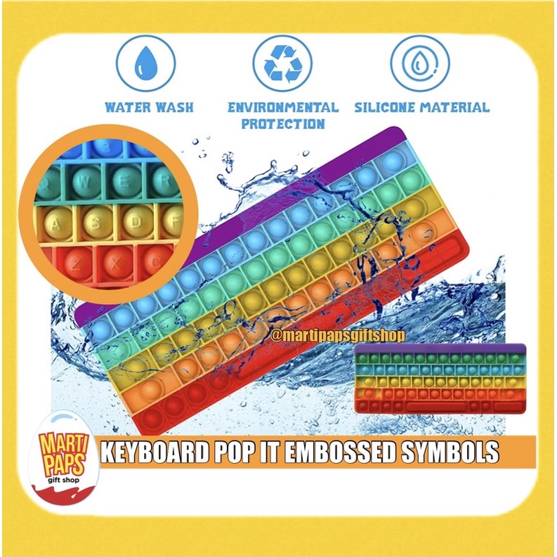 POP IT KEYBOARD WITH EMBOSSED LETTERS NUMBERS AND SYMBOLS FIDGET TOY ...