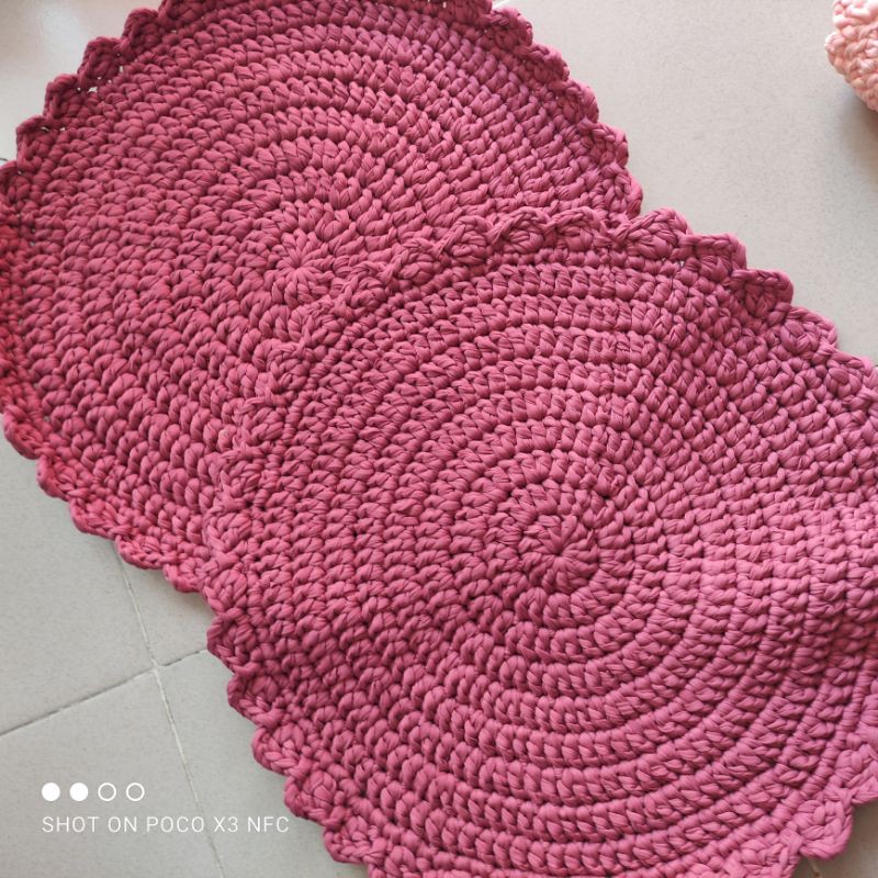 CROCHET ROUND RUG (PLAIN AND PRINTED) | Shopee Philippines