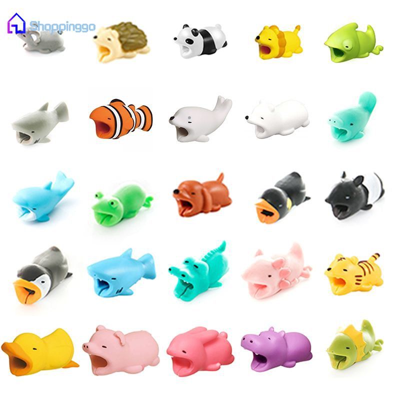 Cute Animal Cable Bite USB Charger Data Protector Cover for Iphone ...