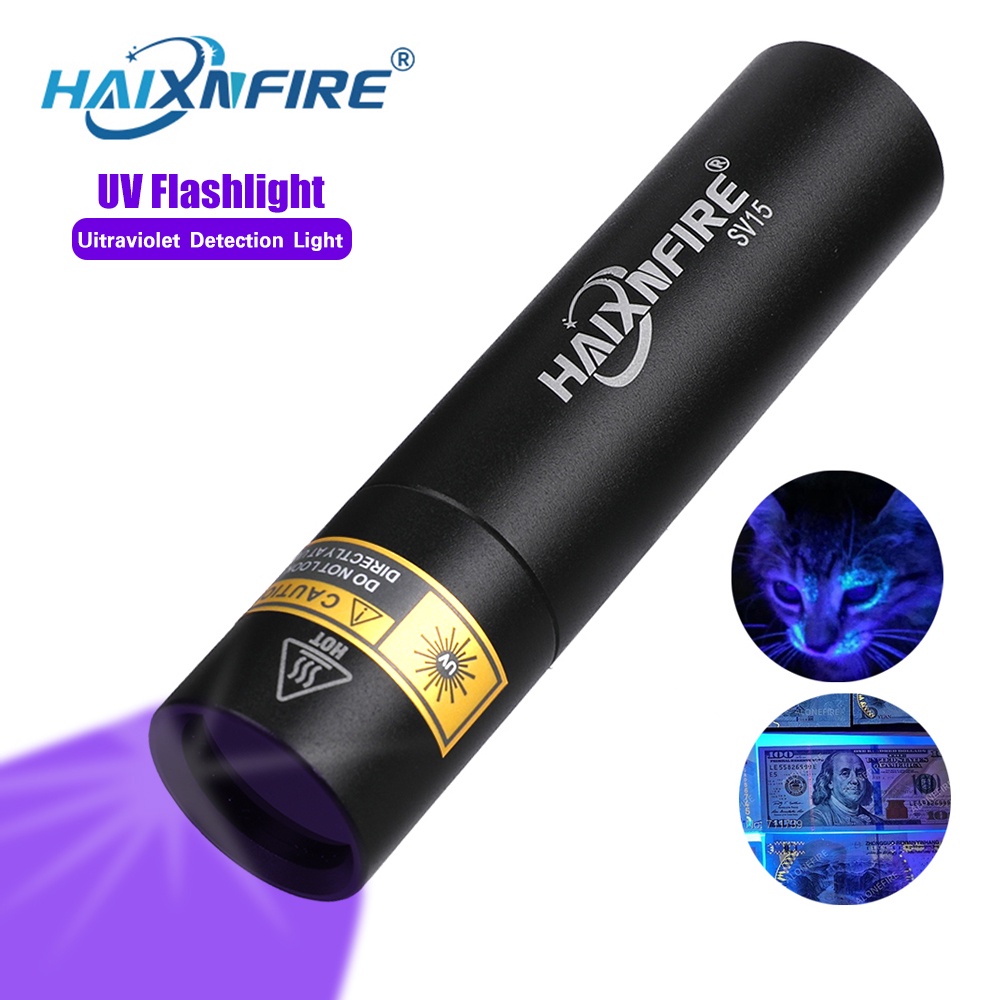 Haixnfire SV15 LED UV Flashlight Anti-counterfeiting Pet Urine Test ...