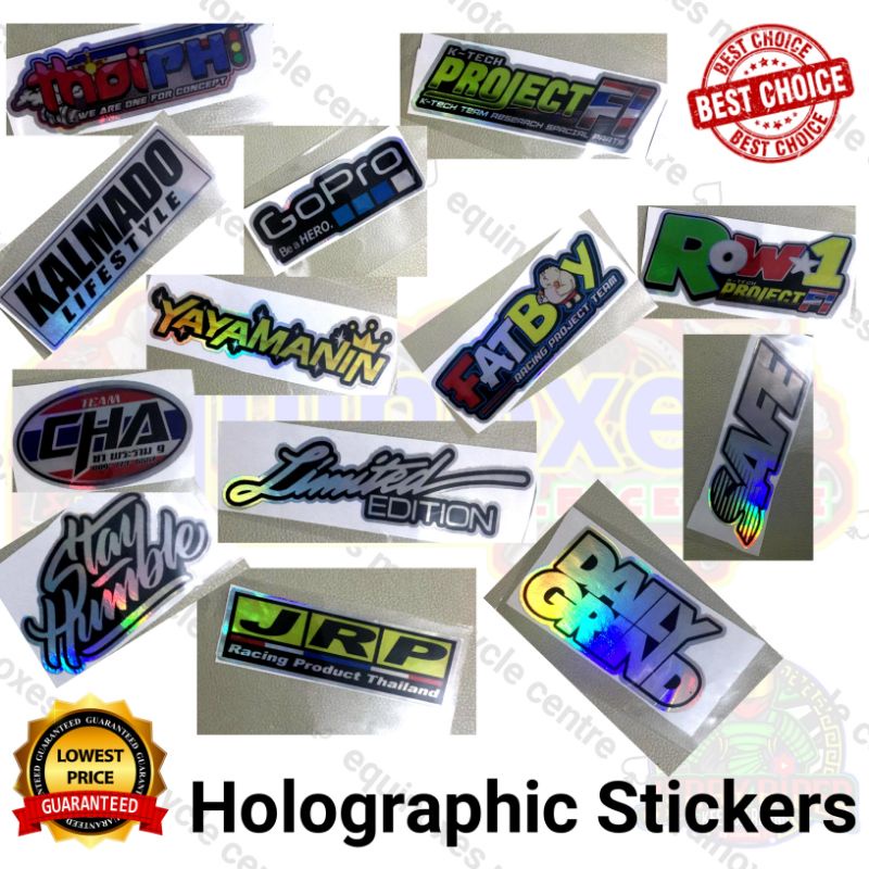 HOLOGRAPHIC STICKERS DAILY GRIND, STAY HUMBLE, SAFE, KALMADO, YAYAMANIN ...