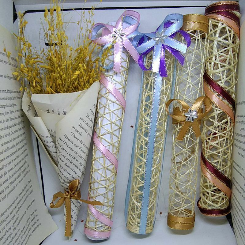 ABACA Tube Roll With Ready Made Ribbon Design For Wedding Gifts ...