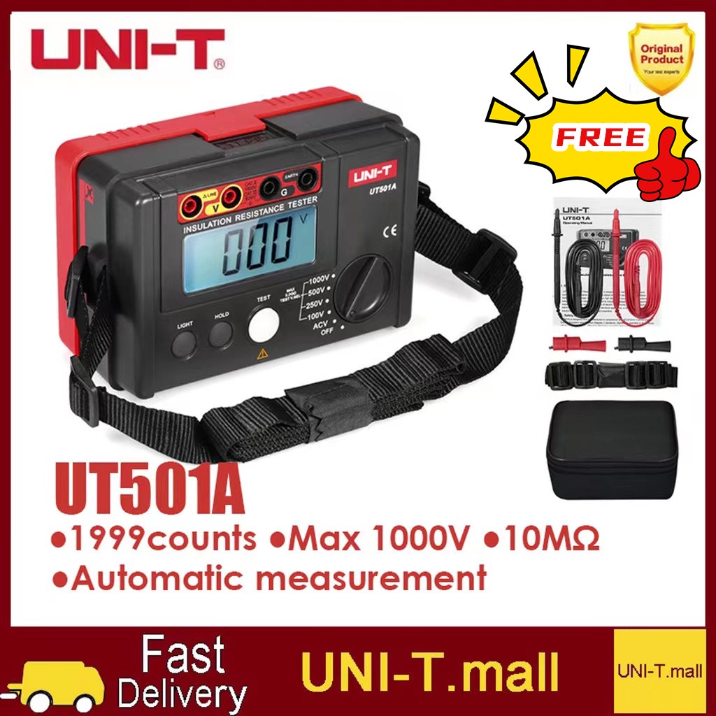 UNI-T UT501A Insulation Resistance Tester Meter 2000Count Voltage ...