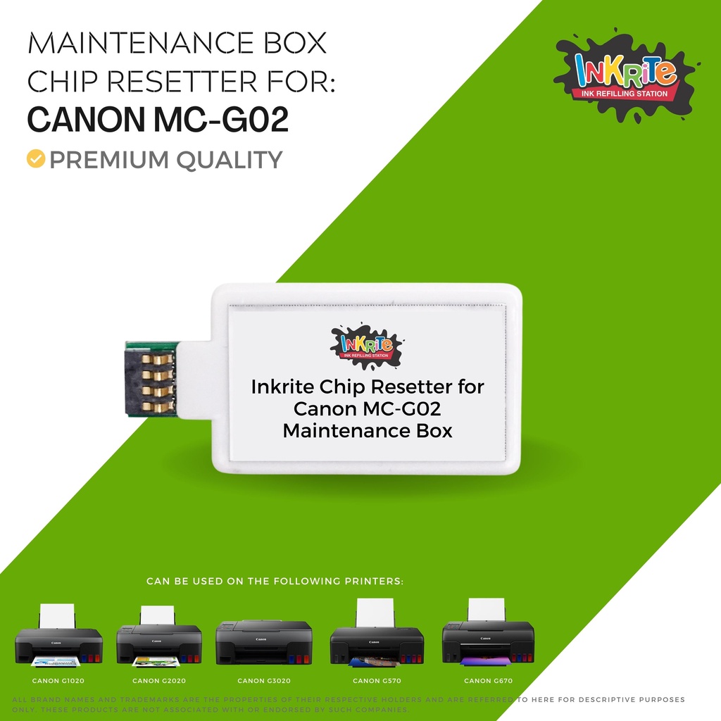 Inkrite Maintenance Box Chip Resetter for Canon MC-G02 | Shopee Philippines