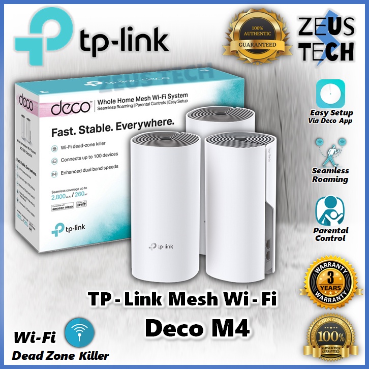 TP-Link Deco M4/HC4 AC1200 (2-Pack / 3 pack) Whole Home Mesh WiFi ...