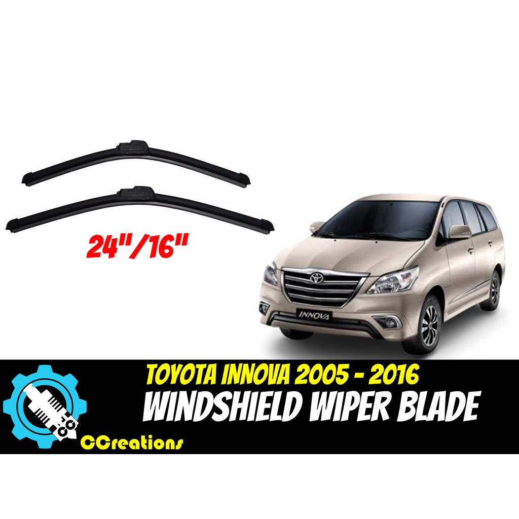 TOYOTA INNOVA 2005 - 2016 FRAMELESS BANANA TYPE CAR WIPER BLADE ...