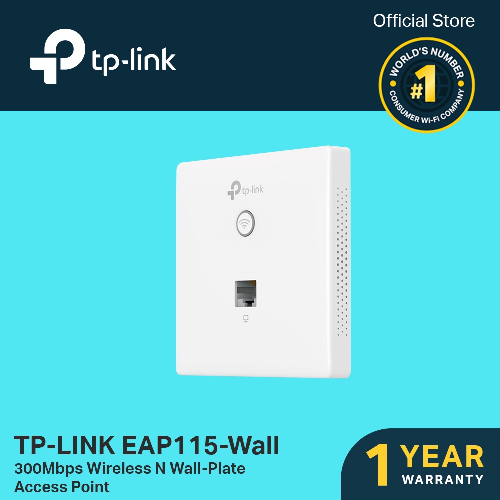 TP-Link EAP115-Wall 300Mbps Wireless N Wall-Plate Access Point | Shopee ...