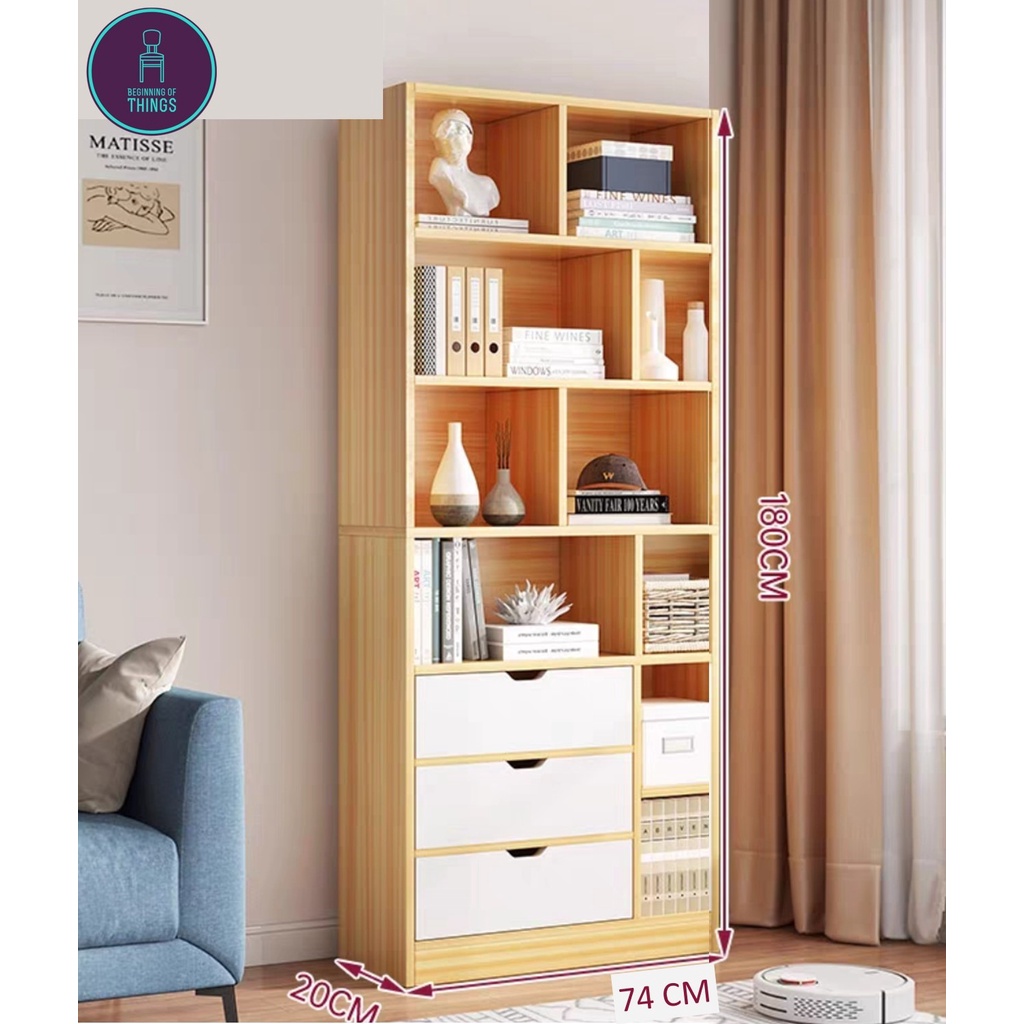 KENT Minimalist Multi-shelves Cabinet Bookshelf | Shopee Philippines