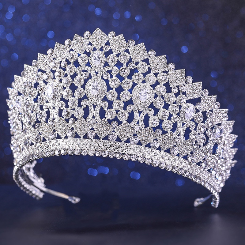 Vintage Palace Style Tiara Rhinestone Big Crown Dinner Party Princess ...