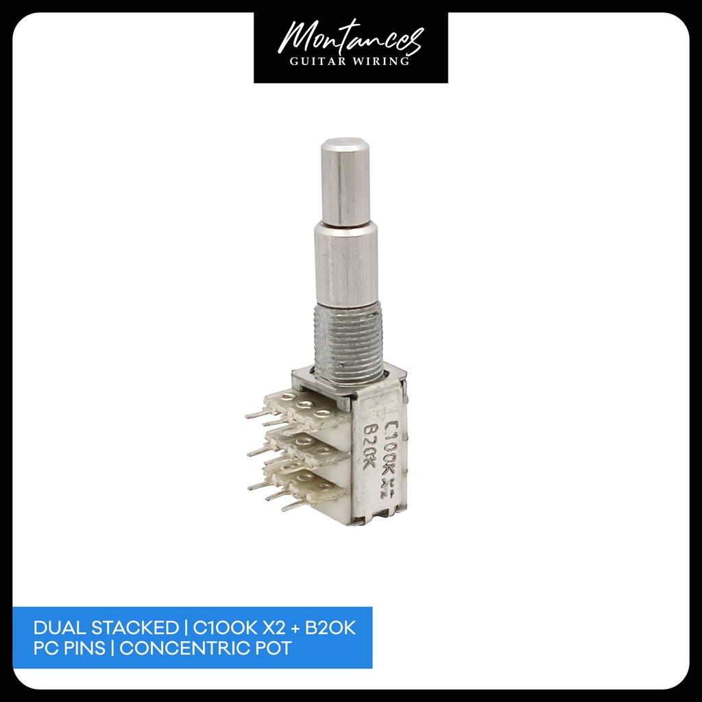 C100k X2 Plus B20k Stacked Dual Concentric Potentiometer | Shopee ...