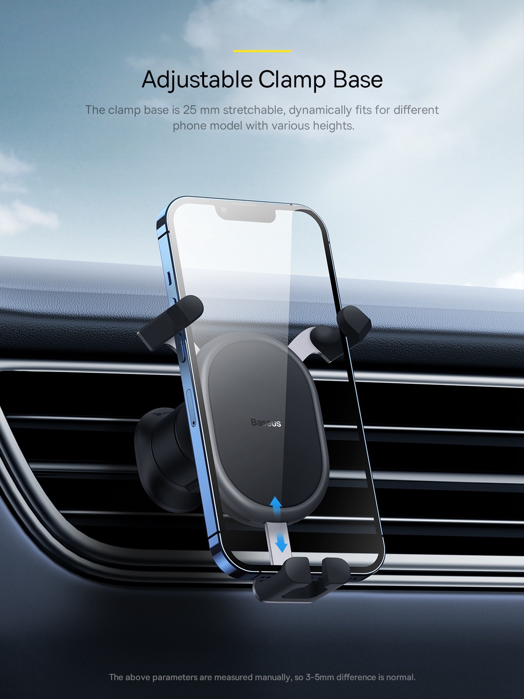 Baseus Car Phone Holder Metal Silicone Gravity Auto Air Vent Smartphone ...