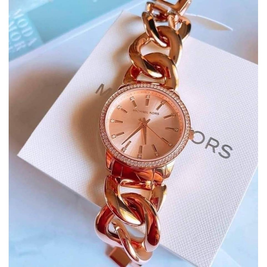 MK Watch Twisted stone Rosegold dial mk3235 Lady Nini watch | Shopee ...