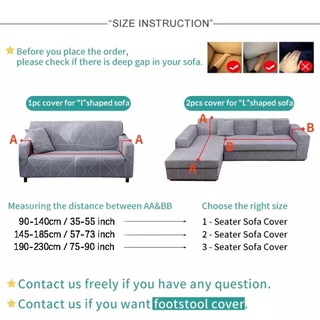 Solid Color Sofa Cover Set Armless Stretchable I Shape L Type Sala Set ...