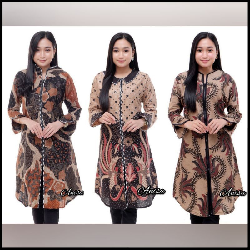 Modern Cheap Batik Tunic Front Zipper Jumbo Size Ld 120 cm Fit XXXL ...